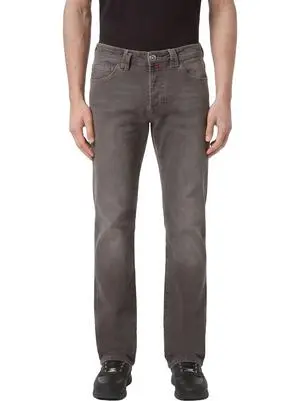 BILLIONAIRE Skinny Fit Cotton Denim Jeans With Embroidered Rear Logo - Grey