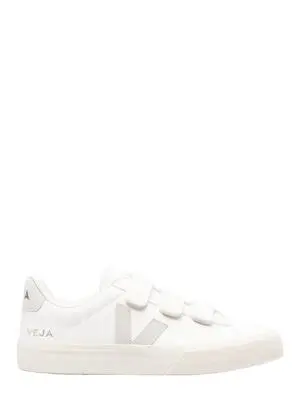 VEJA Veja Recife Low-Top Leather Sneakers With Hook-and-Loop Fastening Silver