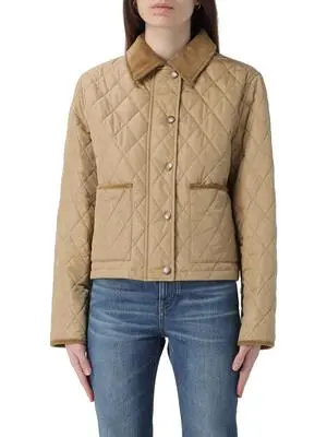 Burberry Quilted Jacket With Corduroy Trim - Beige