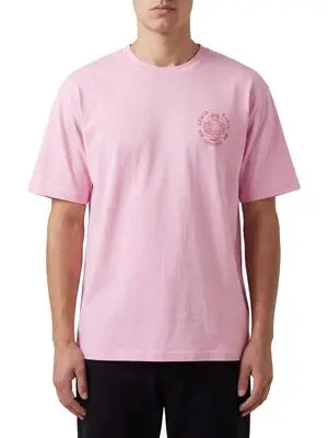 Edwin Printed Cotton T-shirt - Fuchsia