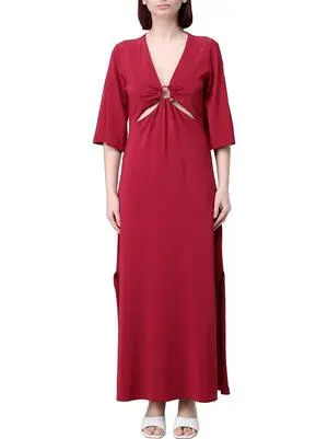 Max Mara Jersey Midi Dress With V-neckline And Cutout Detail - Geranium