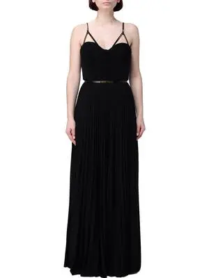 Elisabetta Franchi Maxi Pleated Dress - Black