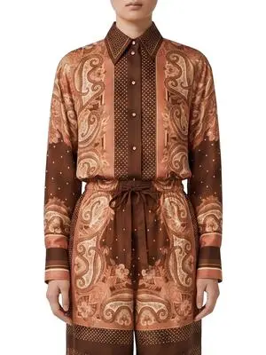 Zimmermann Ethnic Print Silk Shirt - Multicolor