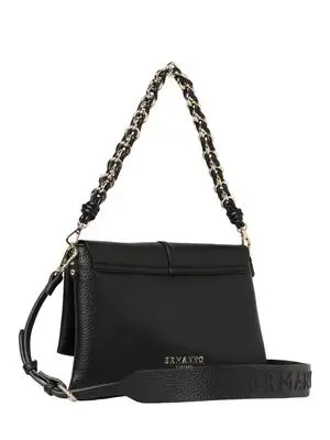 ERMANNO FIRENZE Grained Synthetic Leather Bag - Black