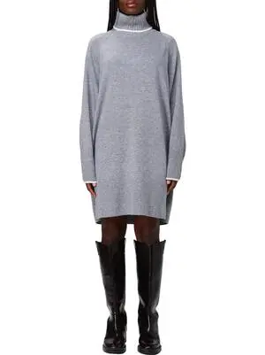 Pinko High Neck Knit Dress - Grey