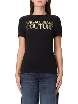 Versace T-shirt With Gold Logo - Black
