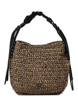 ERMANNO FIRENZE Raffia Anika Bag - Black