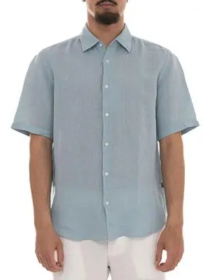 BOSS Linen Blend Shirt - Sky Blue