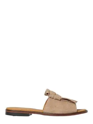 SEBAGO Suede Fringed Mules - Camel