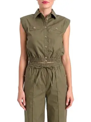 TWINSET Sleeveless Cotton Shirt - Green