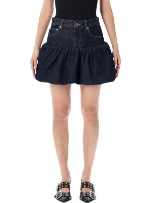 GANNI Balloon Mini Skirt - Denim