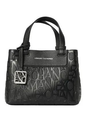 Armani Exchange Monogrammed Top Handle Bag - Black