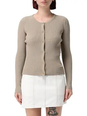 Armani Exchange Ribbed Knit Button-up Cardigan - Sand