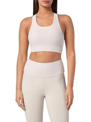 PLEIN SPORT Cropped Slim Fit Sports Top In Jersey With Criss-cross Straps - Grey