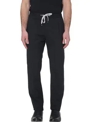 PT TORINO Stretch Cotton Blend Drawstring Trousers - Black