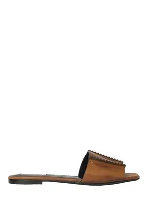 Moschino Aged Leather Mules - Brown