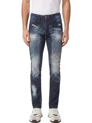 Philipp Plein Philipp Plein Embellished Slim Fit Jeans Grey