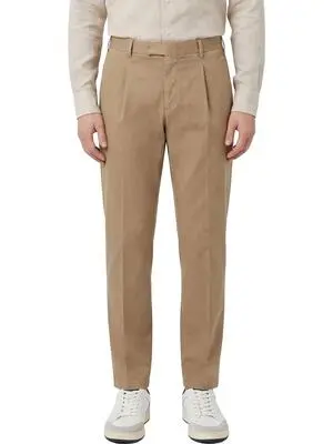 PT TORINO Cotton Blend Stretch Tailored Trousers - Sand