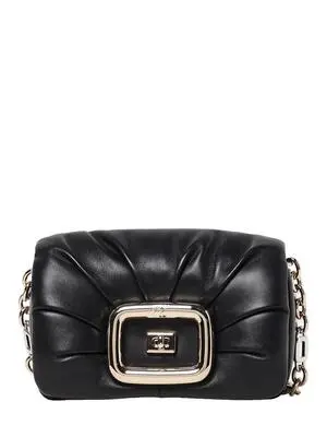 ROGER VIVIER Leather Mini Bag With Clasp And Chain Strap - Black