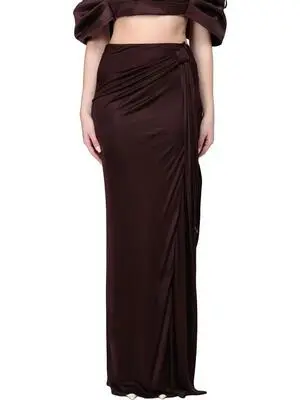 Elisabetta Franchi Viscose Long Skirt - Dark