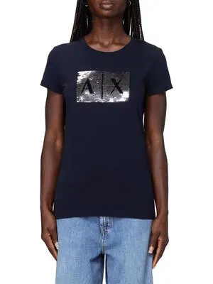 Armani Exchange Sequin Logo T-shirt - Navy