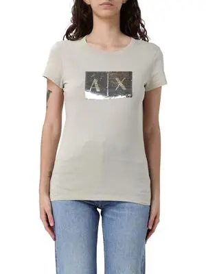 Armani Exchange Sequin Logo T-shirt - Sand