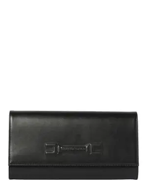 Elisabetta Franchi Embossed Logo Clutch - Black