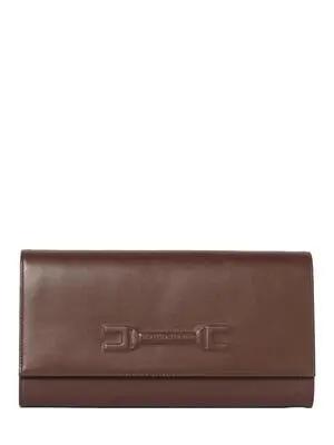 Elisabetta Franchi Embossed Logo Clutch - Dark