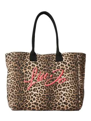 Liu Jo Animal Print Canvas Tote Bag With Double Handle - Multicolor
