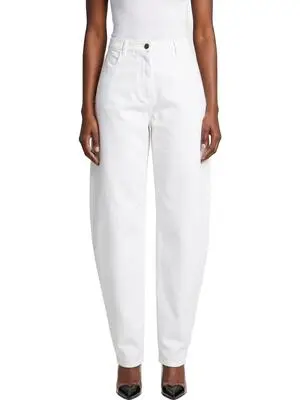 Alaïa Cotton Denim Baggy Jeans - White