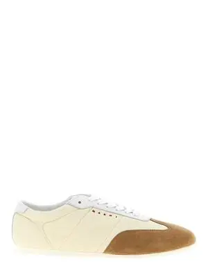 Marni Paneled Leather And Suede Trainers - Multicolor