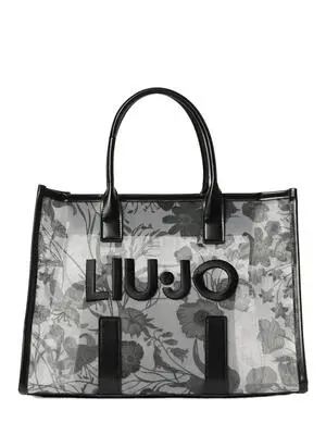 Liu Jo Floral Print Nylon Tote Bag With Removable Pouch - Black