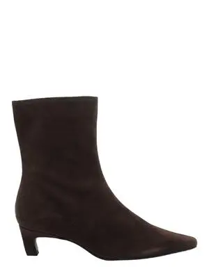 ALOHAS Suede Zip Up Ankle Boots - Brown