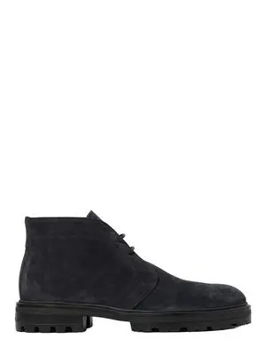 Hogan Lace-up Suede Ankle Boots - Blue