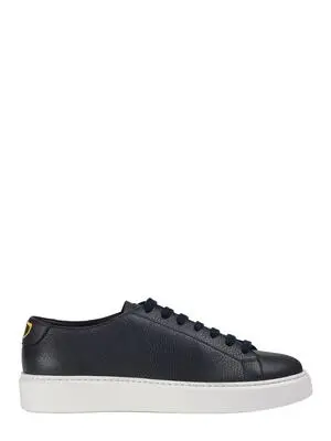 DOUCAL'S Tumbled Leather Lace-up Sneakers - Blue