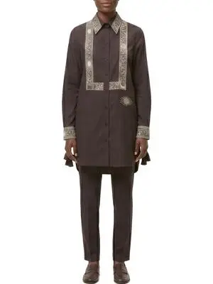 Burberry Embellished Shirt Dress - Burnt