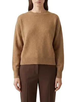 Le Kasha Organic Cashmere Crewneck Sweater - Camel