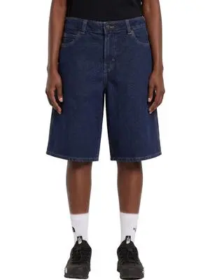Dickies High-waisted Knee-length Denim Shorts - Blue