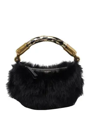 Balmain Faux Fur Handbag - Black
