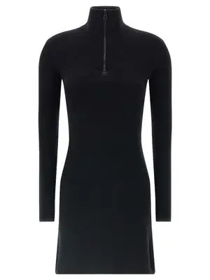 COURREGES Long Sleeve Zip Up Mini Dress - Black