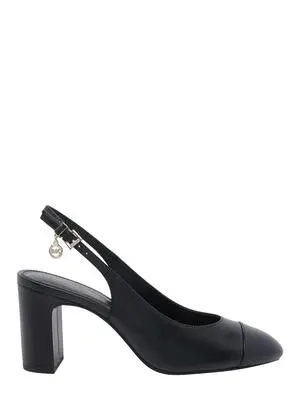 Michael Kors Piper Leather Slingback Pumps - Black