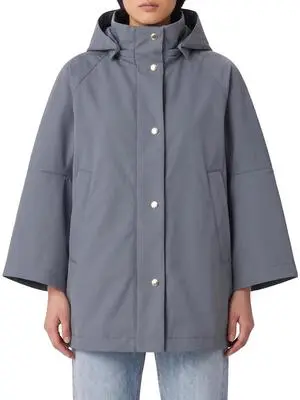 MOORER Technical Fabric Windbreaker Jacket - Blue