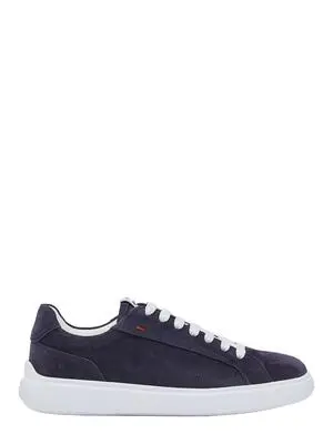 Peuterey Suede And Leather Lace-up Sneakers - Blue