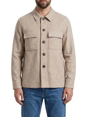 BOSS Virgin Wool Blend Overshirt - Beige