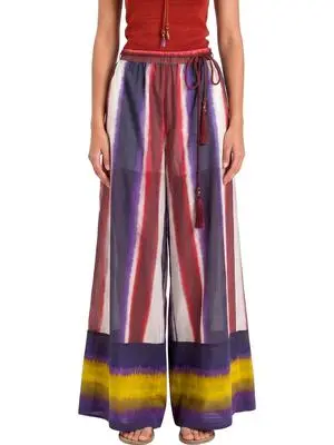 TWINSET Printed Fabric Wide Leg Palazzo Pants - Multicolor