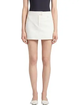 COURREGES Stretch Cotton Blend Mini Skirt - Ivory