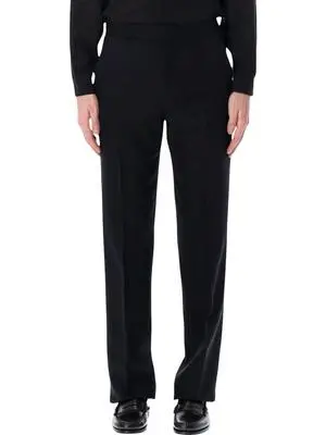 LARDINI Slim Fit Tailored Pants In Viscose And Silk Blend - Black