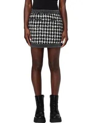 Liu Jo Houndstooth Check Mini Skirt - Black