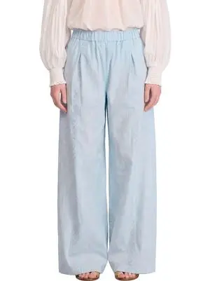 SEMICOUTURE Embroidered Cotton Palazzo Trousers - Pink