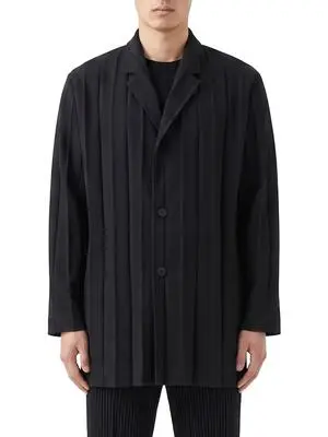 Issey Miyake Single Breasted Polyester Blazer - Black